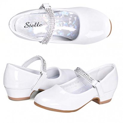Sparkle shoes with low heels for little girls